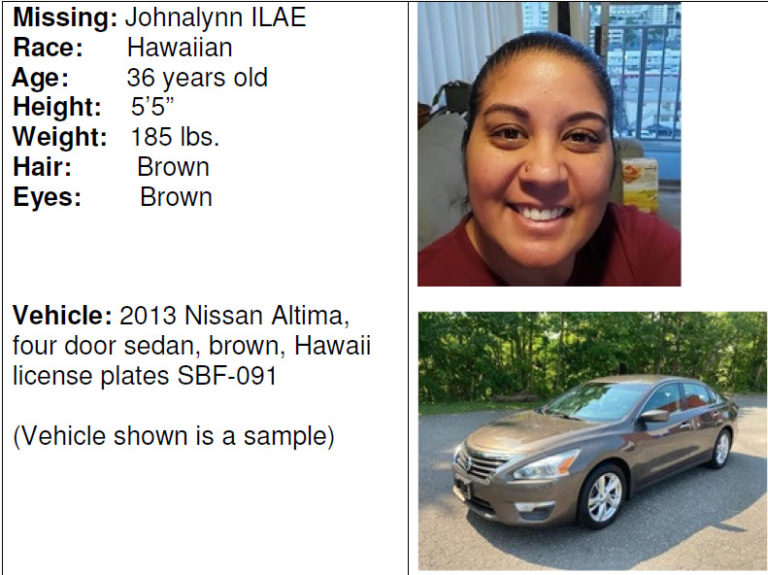 Missing Person Located: Johnalynn ILAE - Honolulu Police Department