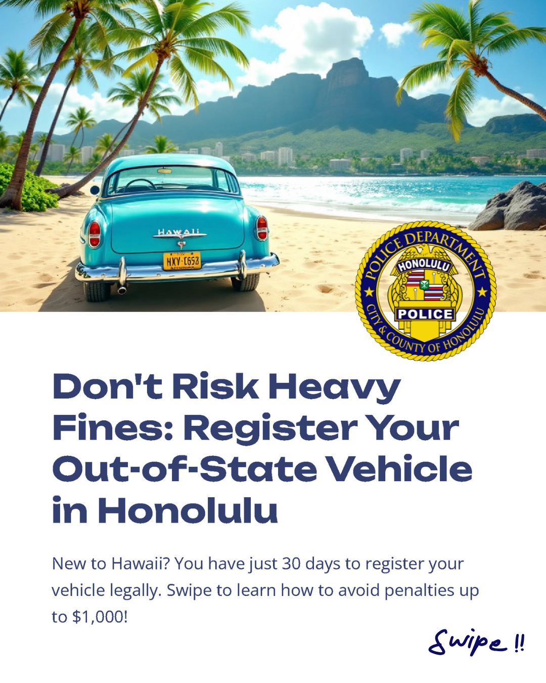 Don't Risk Heavy Fines: Register Your Out-of-State Vehicle in Honolulu ...