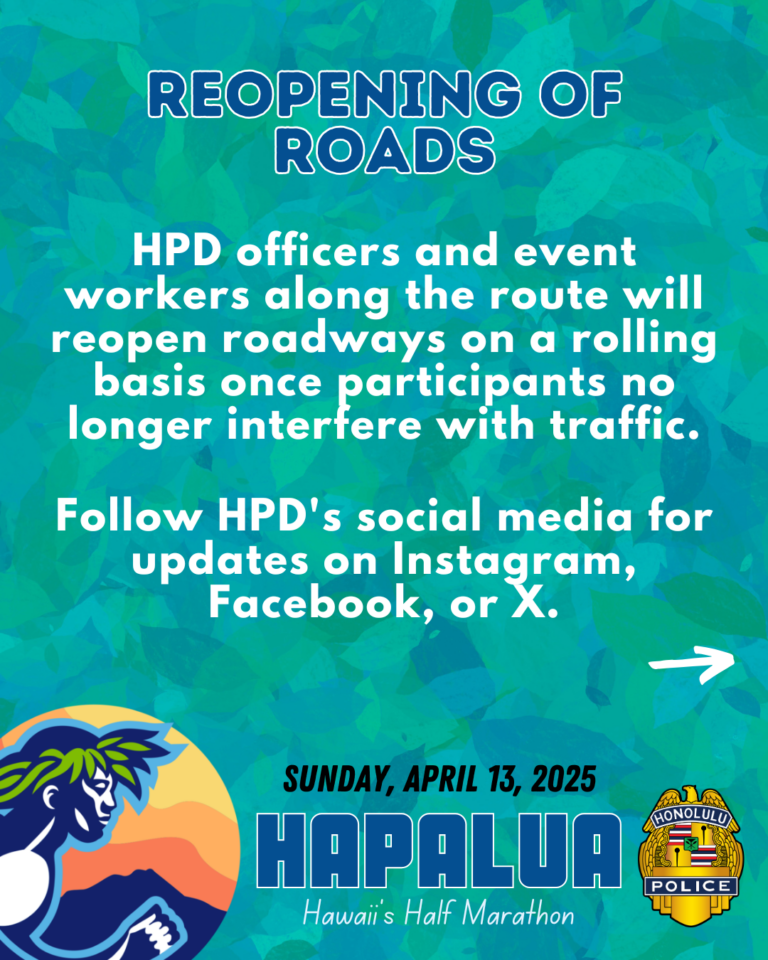 Hapalua Half Marathon: Traffic Impacts and Road Closures to Expect - Honolulu Police Department