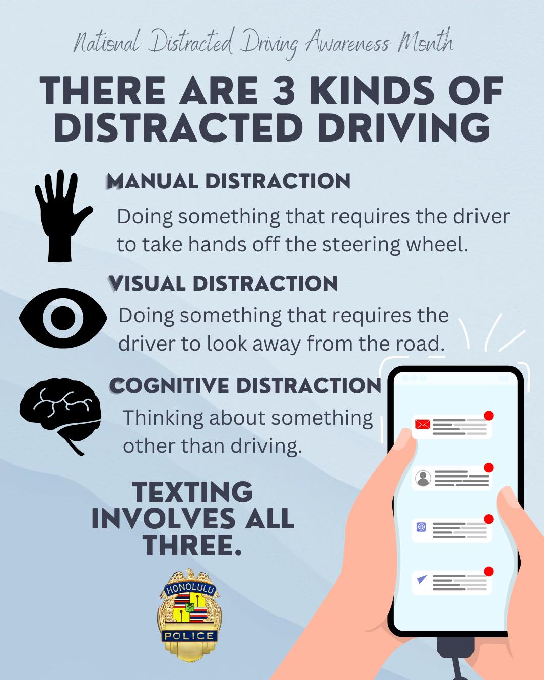 Stay Focused on the Road: Three Kinds of Distracted Driving - Honolulu ...