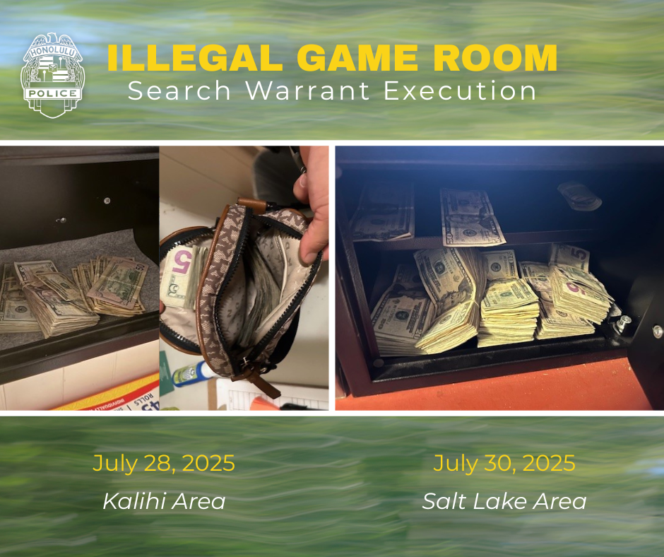Illegal Game Room Search Warrant Execution - Honolulu Police Department